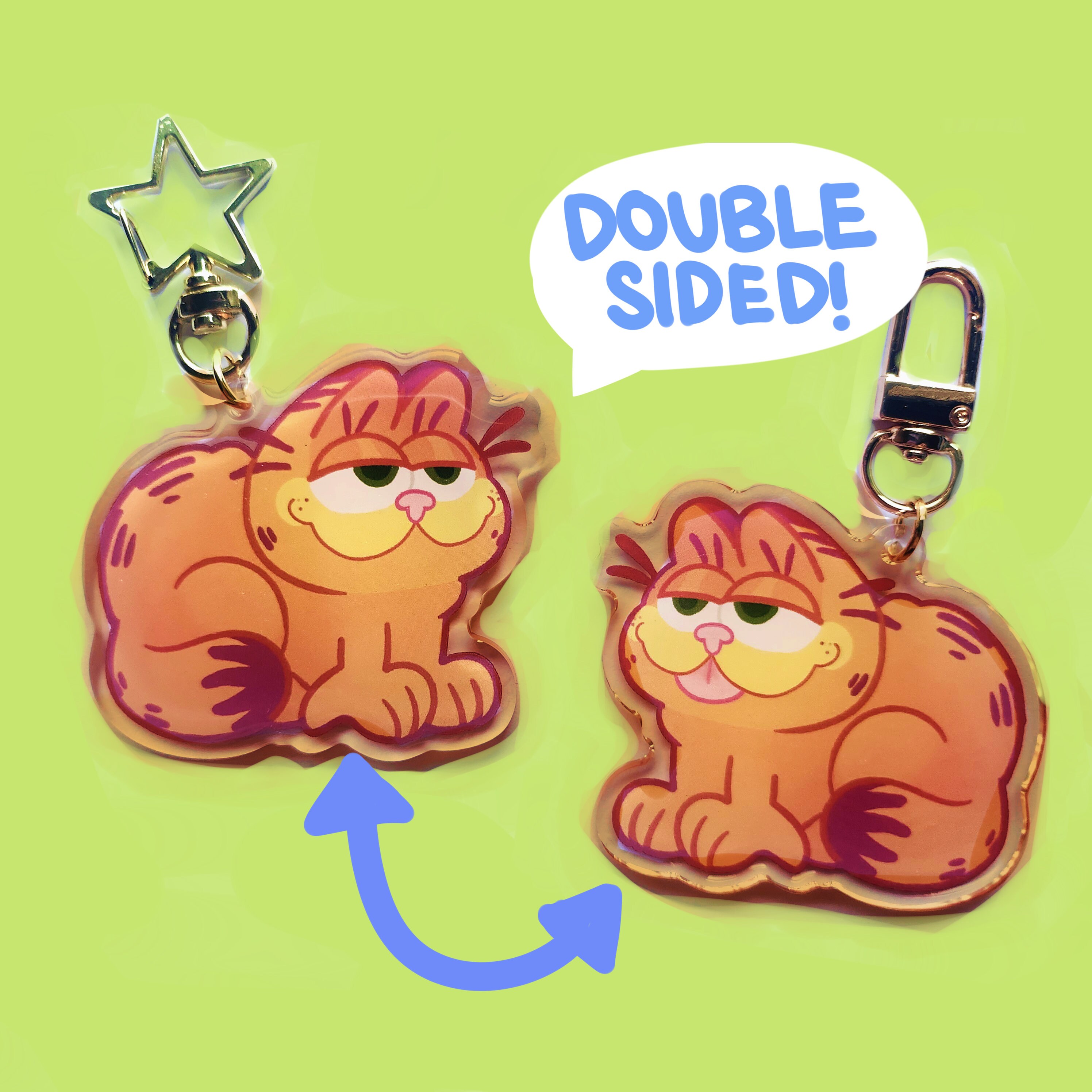 Garf Double Sided Keychain - Etsy