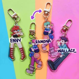 Scott Pilgrim Keychains - Double Sided Glitter Acrylic Charms - Etsy