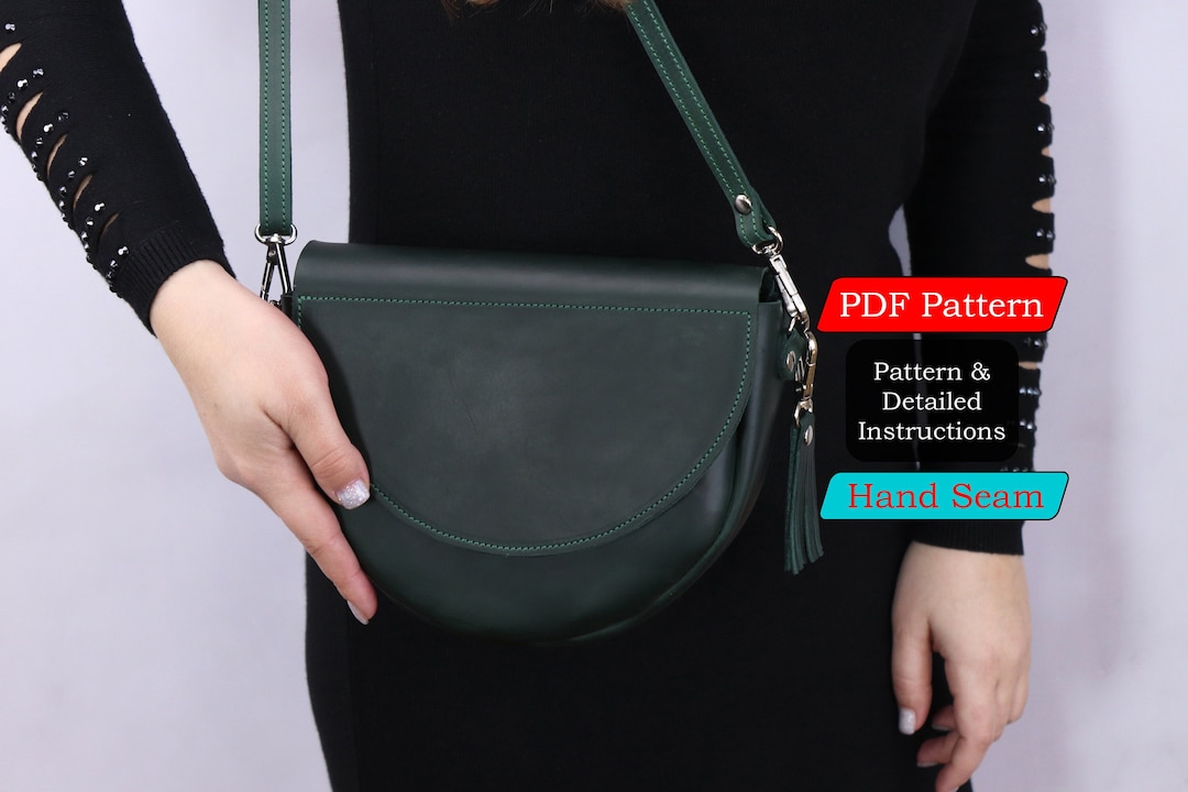 Leather Half Moon Crossbody Bag Pattern: Hand or Machine Seam (PDF or ...