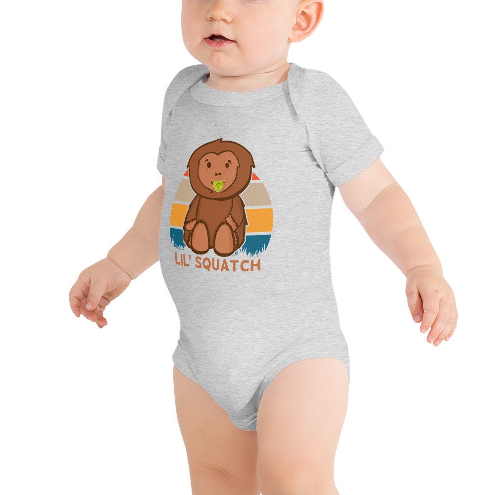 Cute Yeti Baby Bigfoot Cartoon With Pacifier / Little Squatch Baby ...