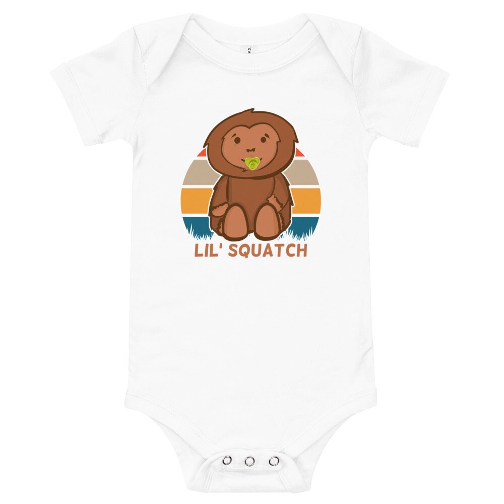 Cute Yeti Baby Bigfoot Cartoon With Pacifier / Little Squatch Baby ...