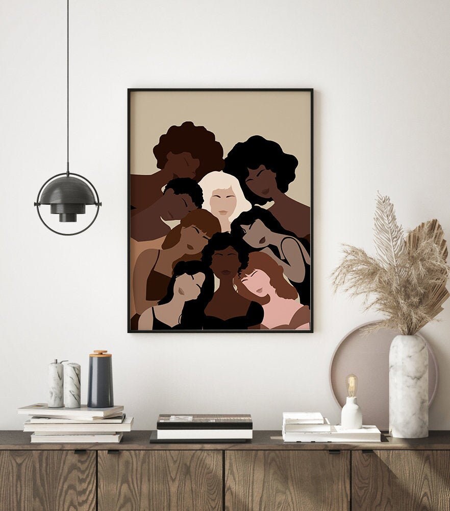 Women Empowerment Art Print Woman Illustration Diversity Etsy