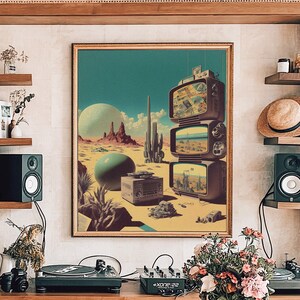 Watching Tv Surreal Art Print Vintage Poster Retro Art - Etsy