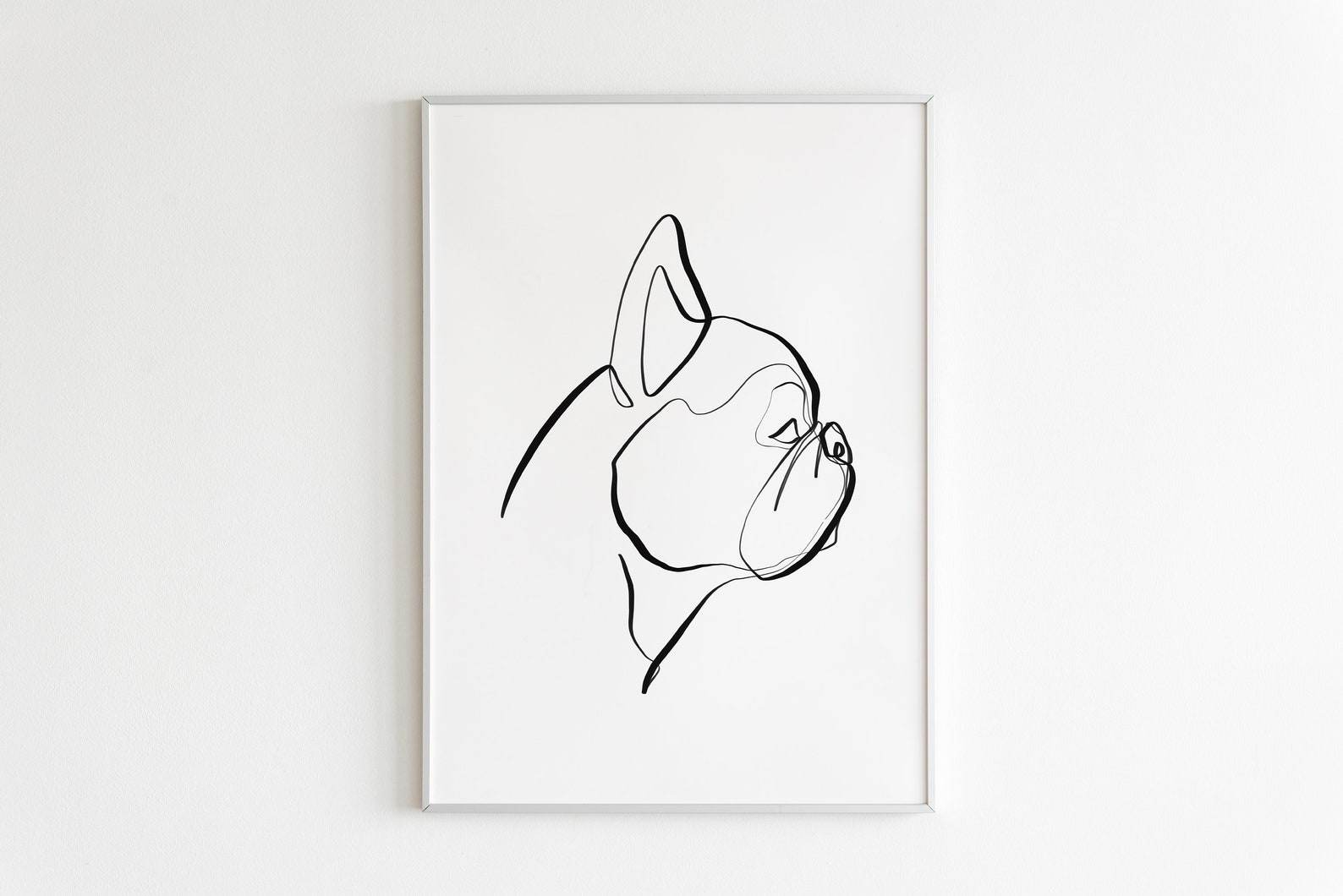 Minimalist Dog Line Art Drawing French Bulldog Gifts One - Etsy