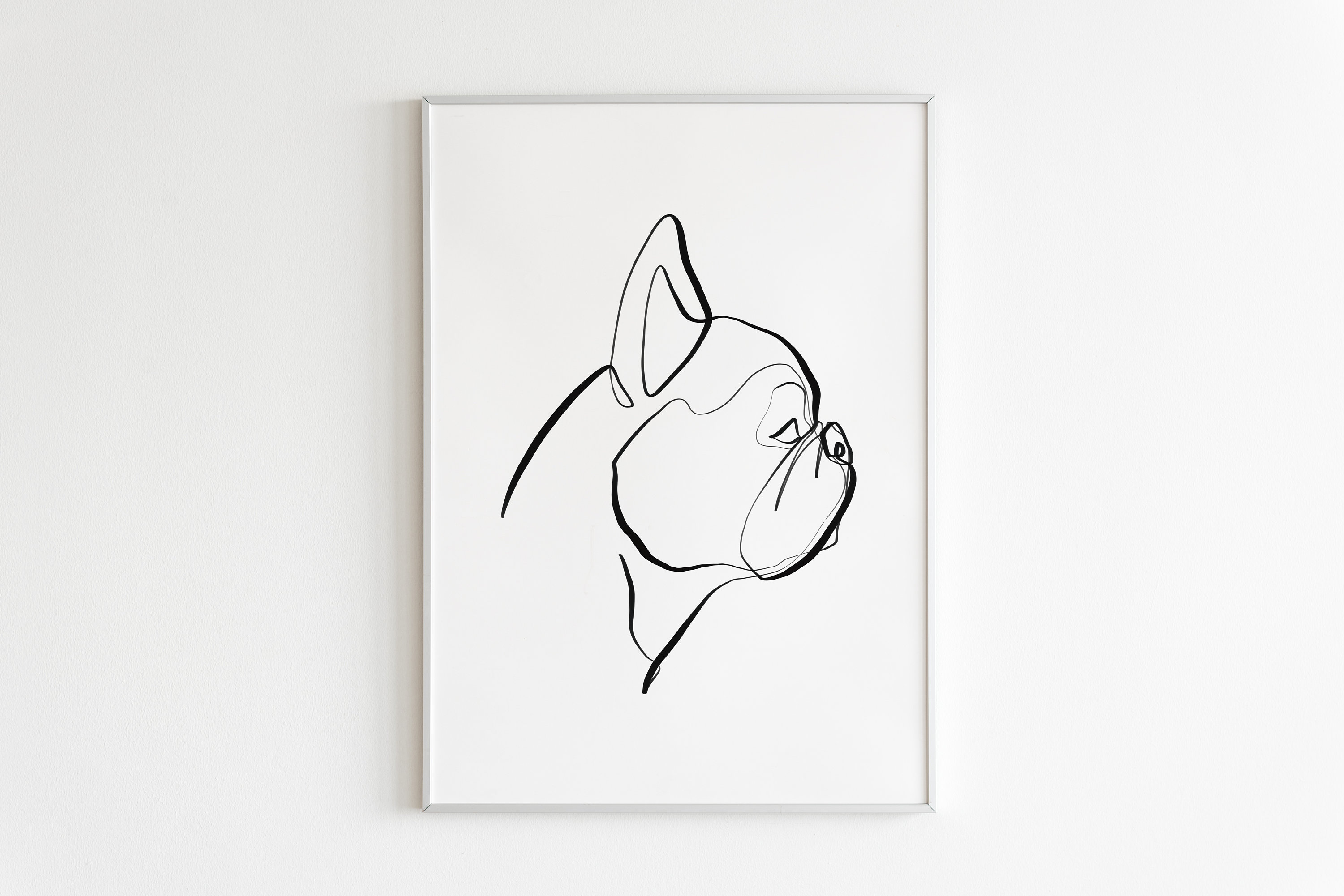 Minimalist Dog Line Art Drawing French Bulldog Gifts One - Etsy