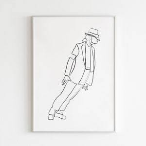 Michael Jackson Art, Minimal Line Art, Michael Jackson Line Drawing ...