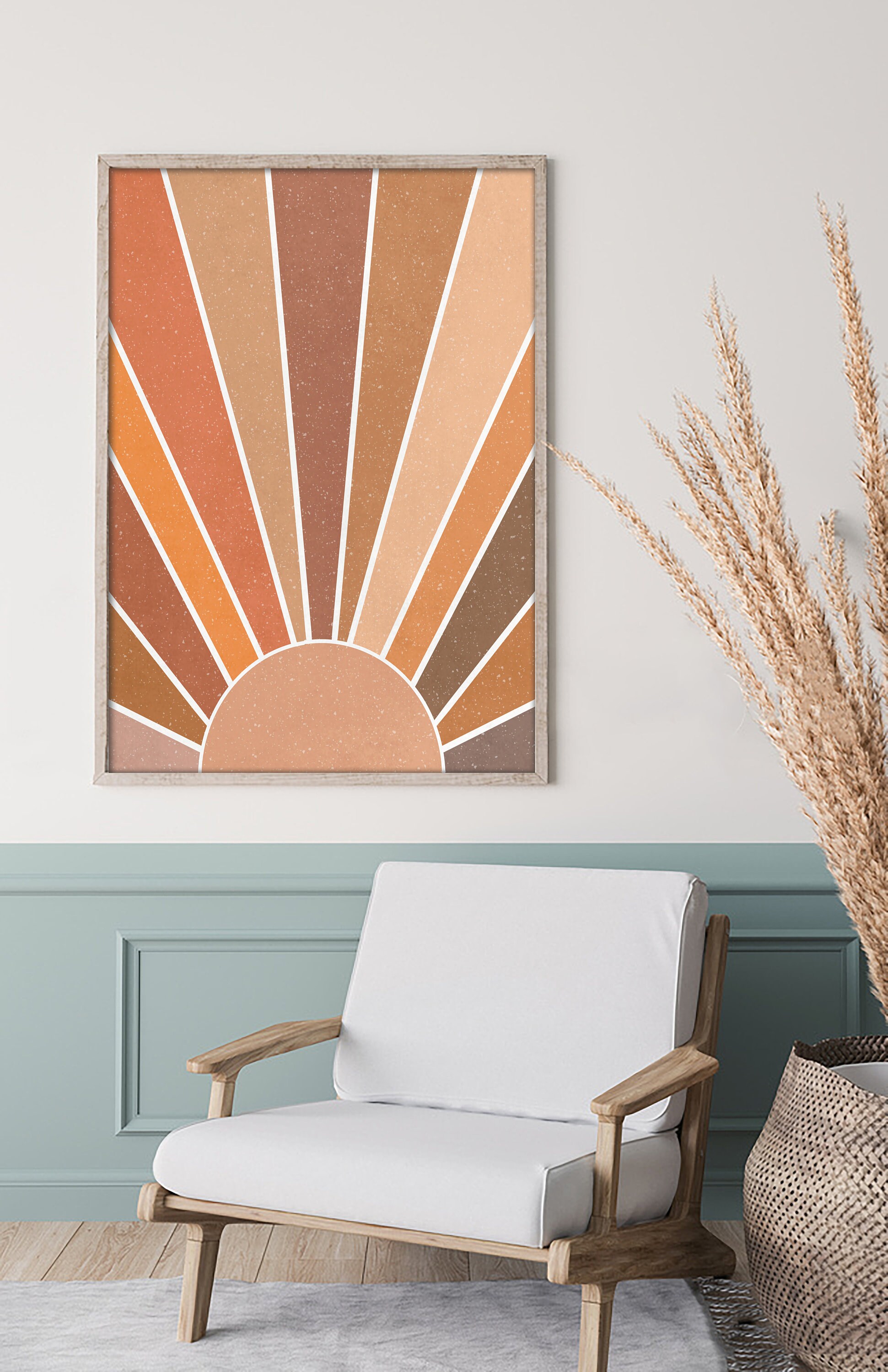 Rising Sun Poster Printable Wall Art Boho Sun Print Modern - Etsy