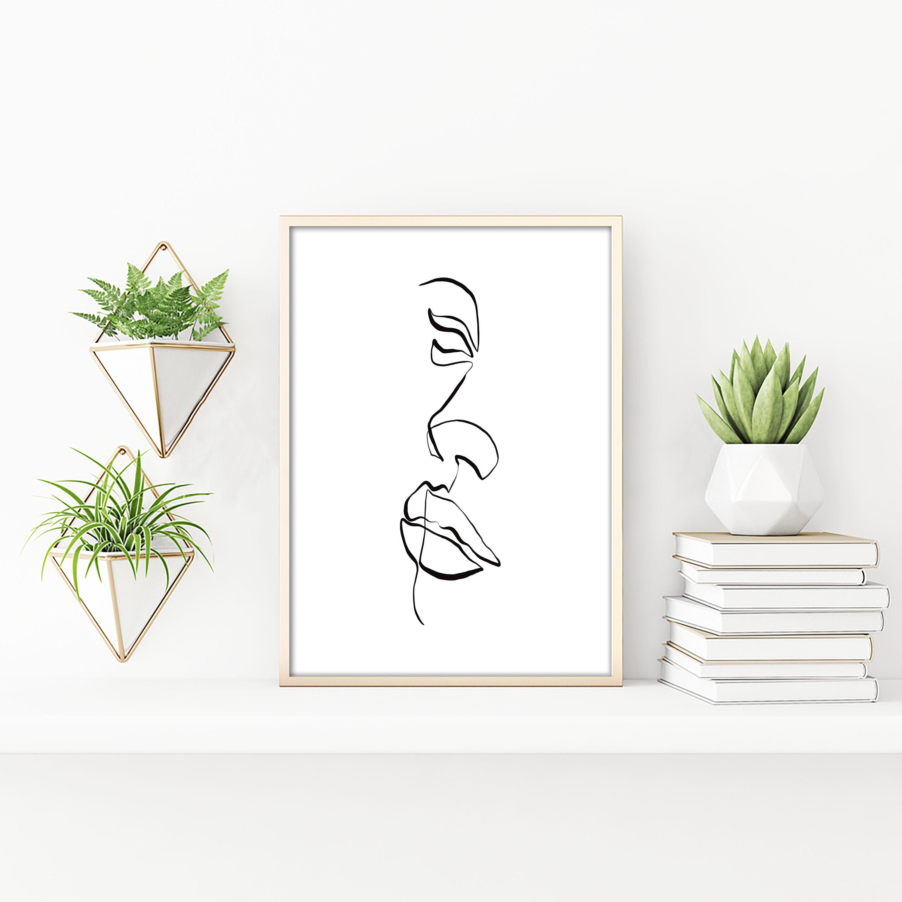 Woman One Line Art Female Portrait Poster Minimalist Wall Art - Etsy