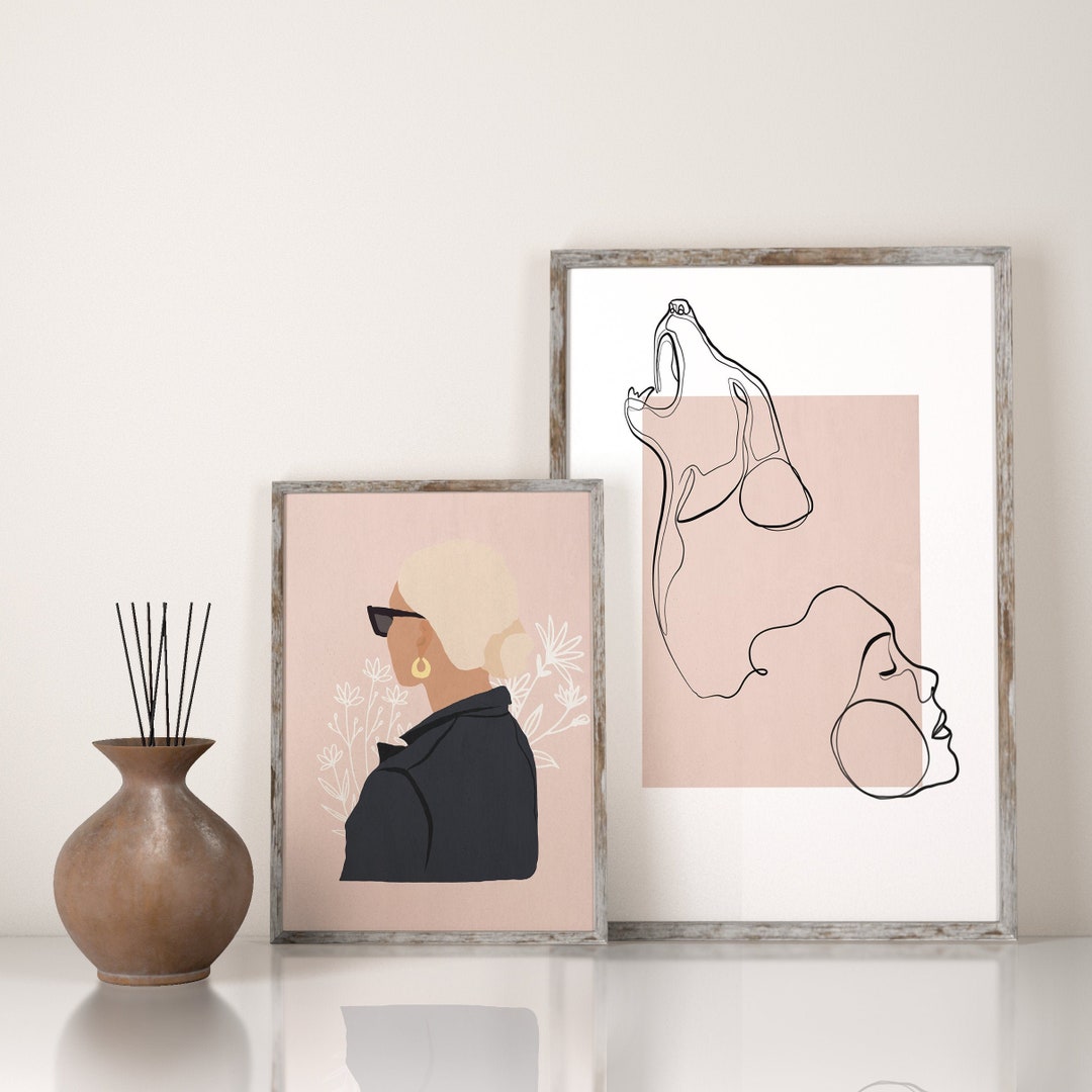 Line Art Print Set Abstract Line Art Minimalist Line Art Drawing Line ...