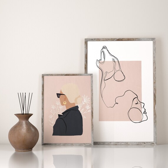 Line Art Print Set Abstract Line Art Minimalist Line Art - Etsy