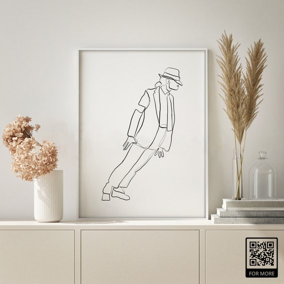 Michael Jackson Art Minimal Line Art Michael Jackson Line | Etsy