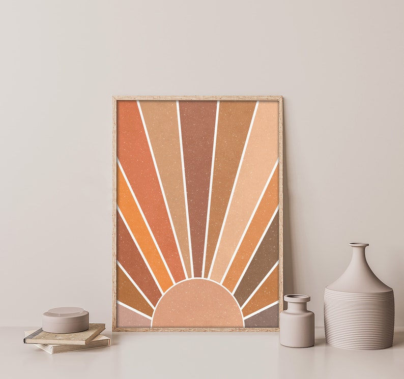 Rising Sun Poster Printable Wall Art Boho Sun Print Modern - Etsy