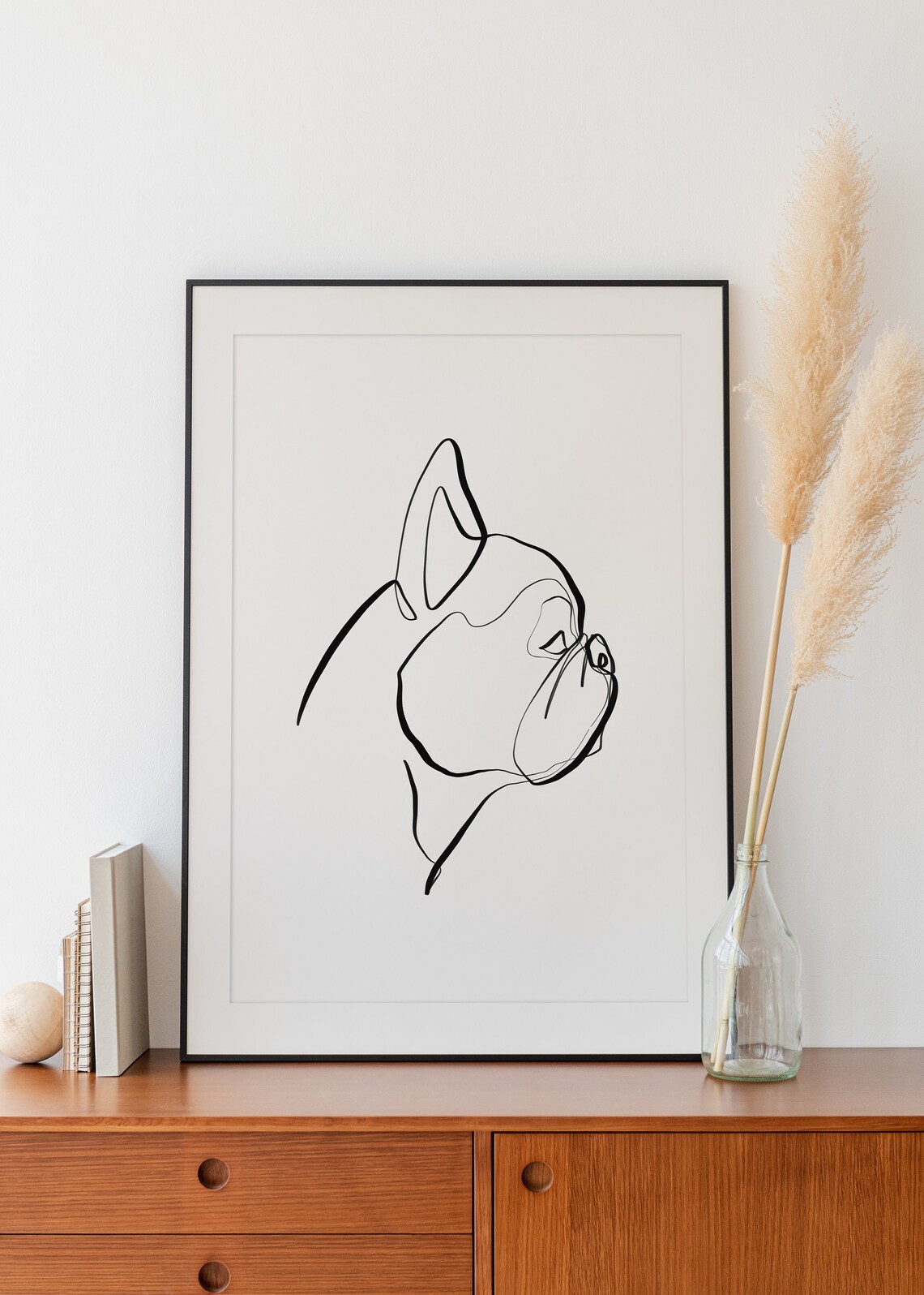 Minimalist Dog Line Art Drawing French Bulldog Gifts One - Etsy
