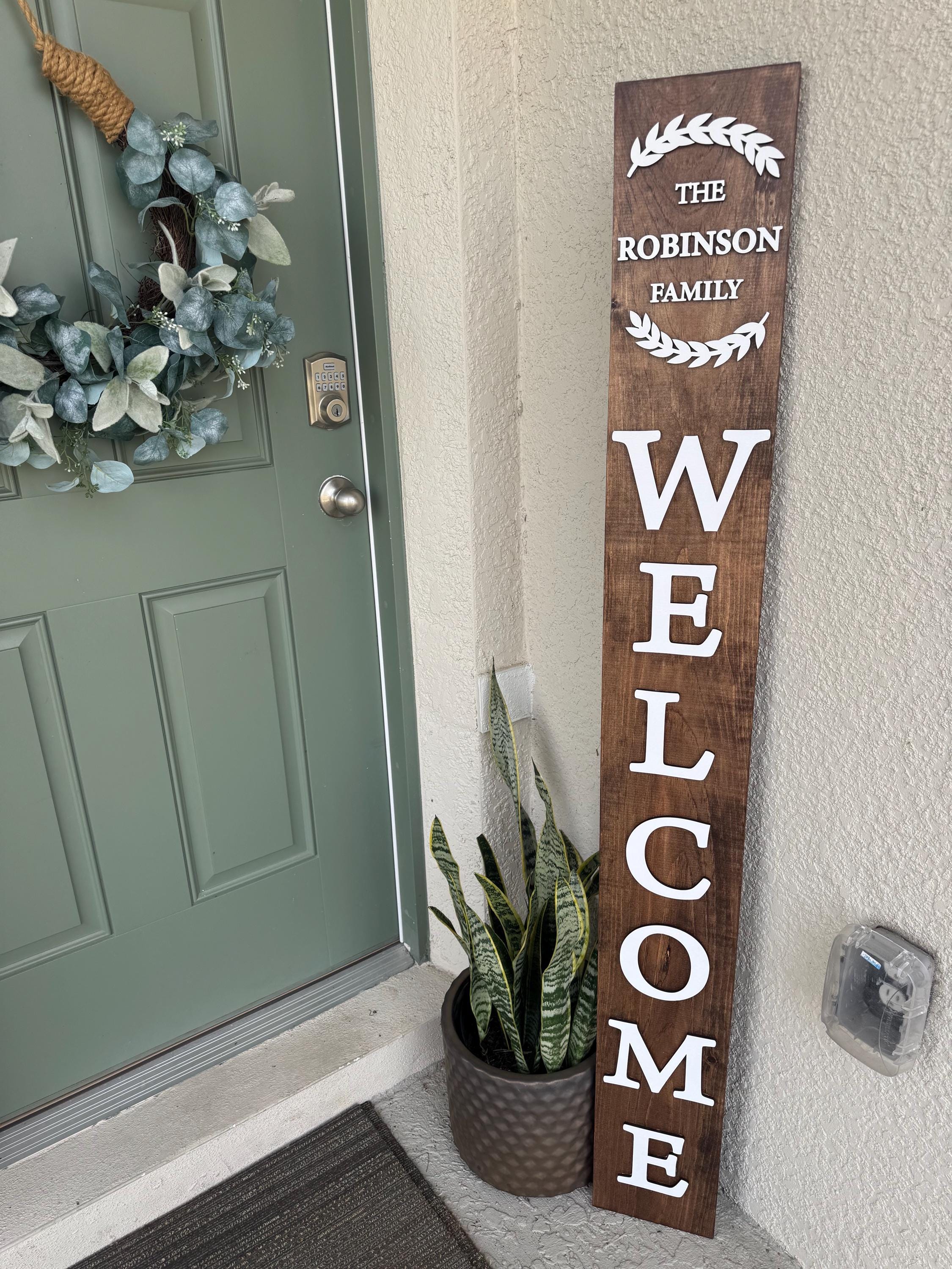 Welcome Sign, Porch Decor, Family Name Welcome Sign, Welcome Sign Front ...