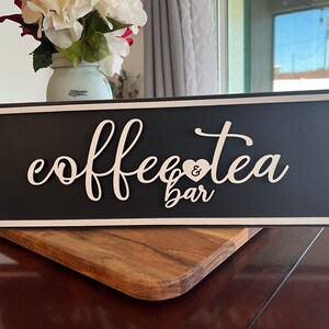 Coffee & Tea Bar Wall Sign, Home and Office Wall Decor, Break Room ...