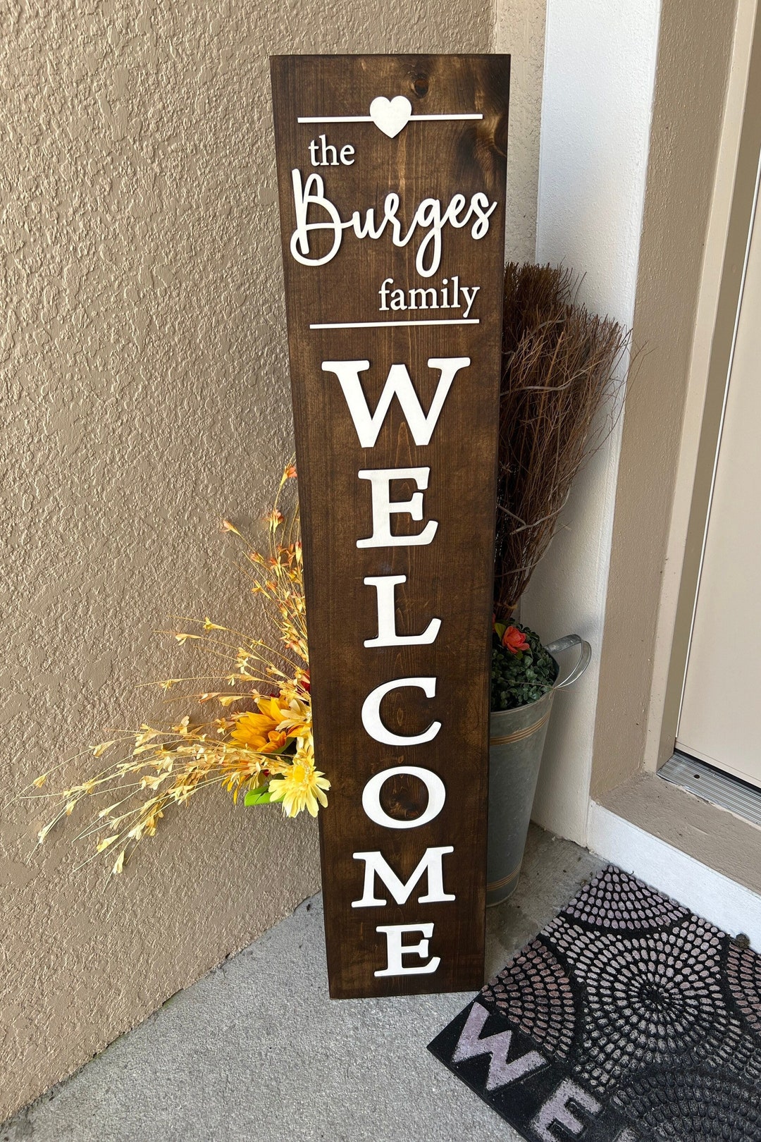 Welcome Sign, Porch Decor, Family Name Welcome Sign, Welcome Sign Front ...