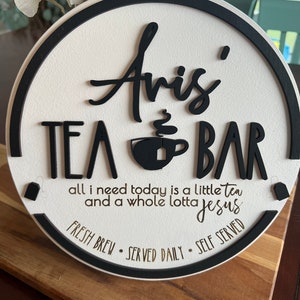 Tea Bar Sign, Custom Coffee Bar Decor, Coffee Bar, Coffee Lover Gift ...