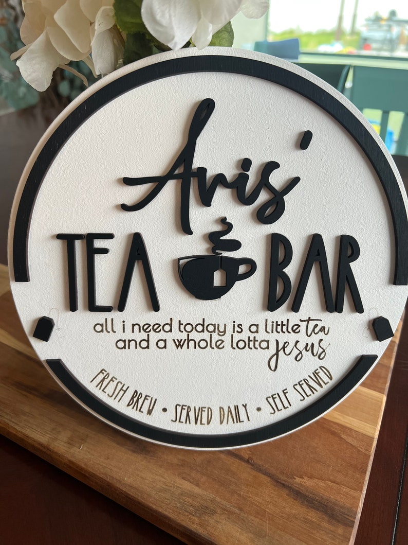 Tea Bar Sign, Custom Coffee Bar Decor, Coffee Bar, Coffee Lover Gift ...
