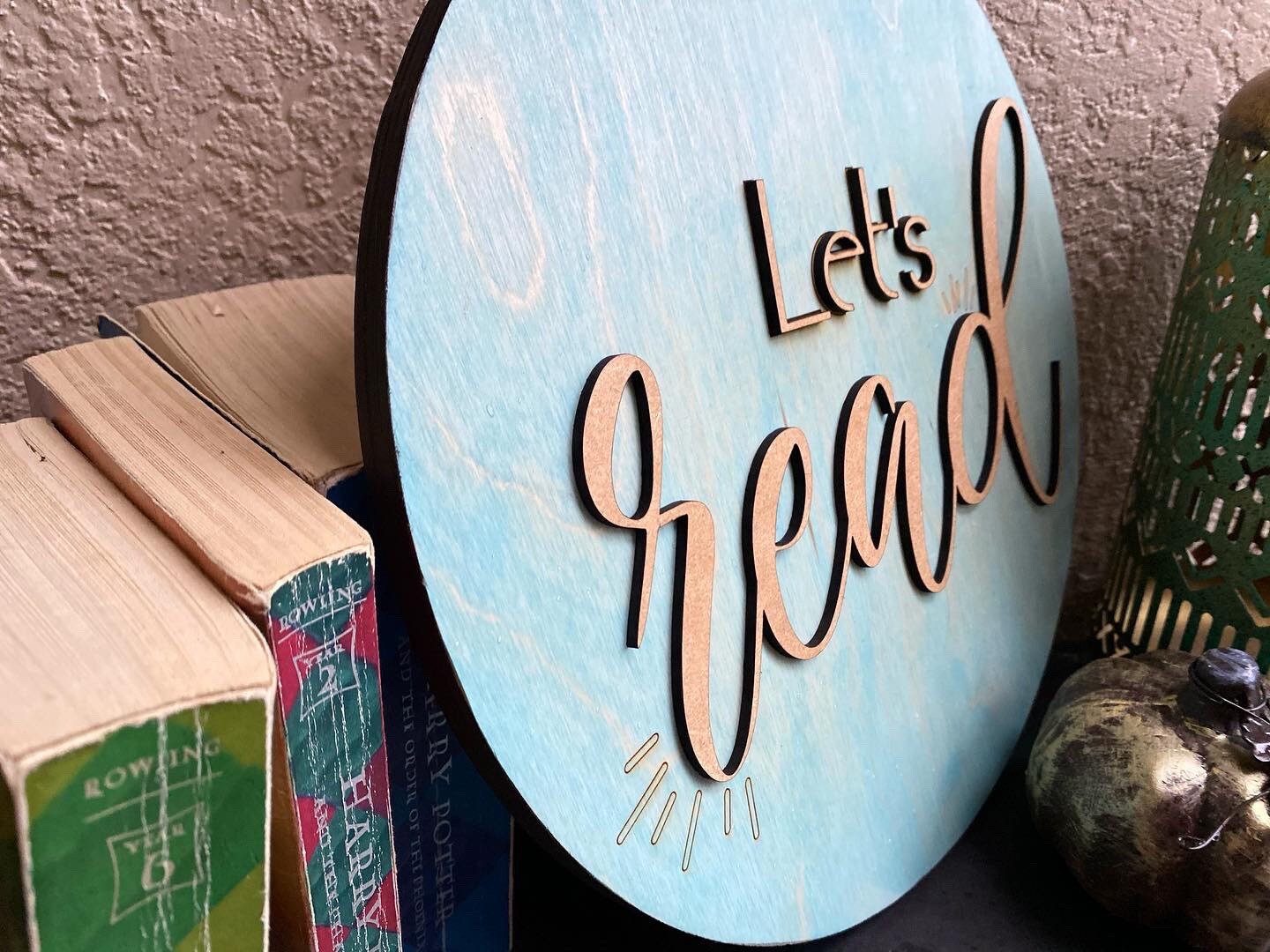 Lets Read Lets Read Wood Sign Reading Nook Decor Classroom - Etsy