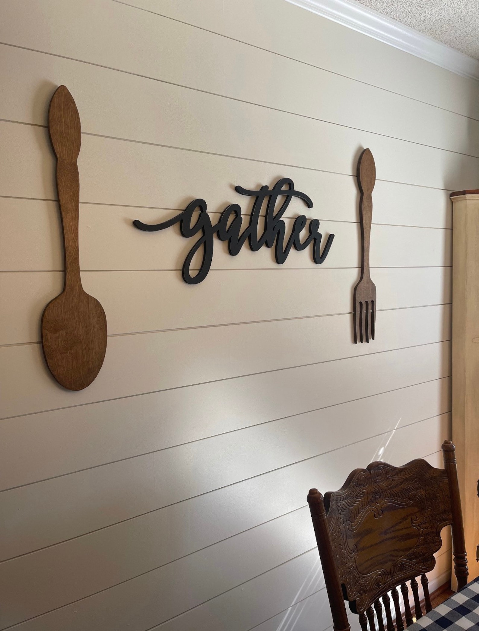 Kitchen Decor Gather Sign Kitchen Decor Large Wooden Fork - Etsy
