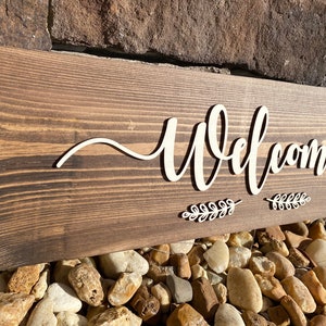Welcome sign 3D sign home decor wood sign fall decor | Etsy