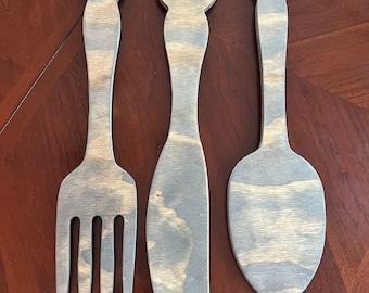 Large Fork and Spoon Wall Decor | Etsy