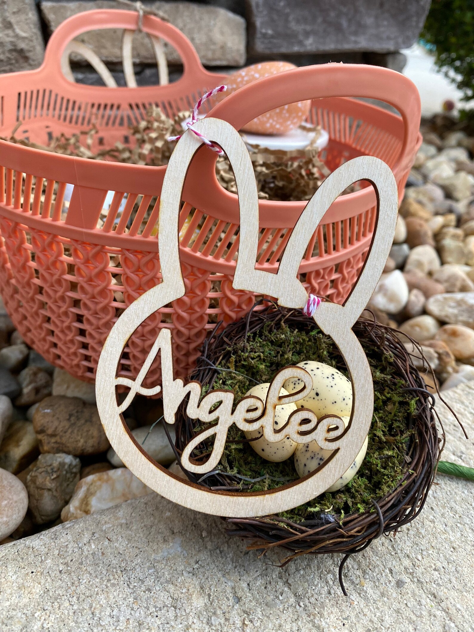 Bunny Tag Easter Bunny Name Tag Personalized Kids Nametag - Etsy