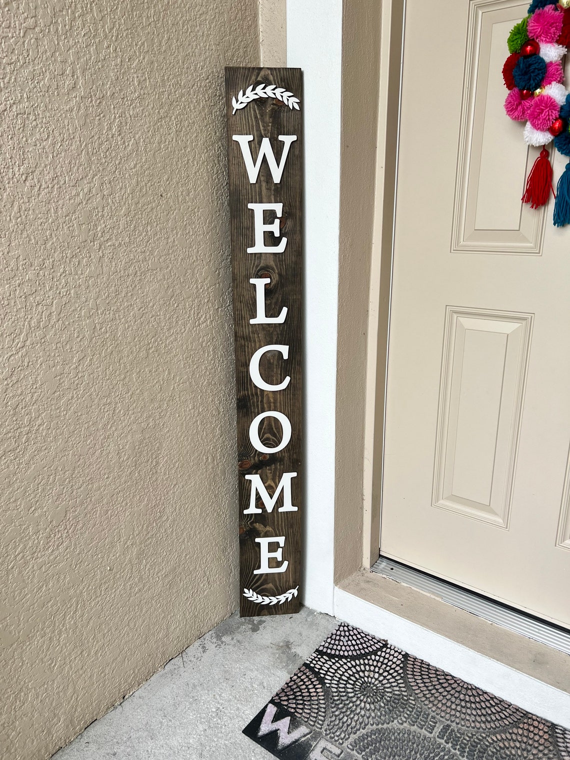 Welcome Sign Porch Decor Tall Welcome Sign Welcome Sign - Etsy