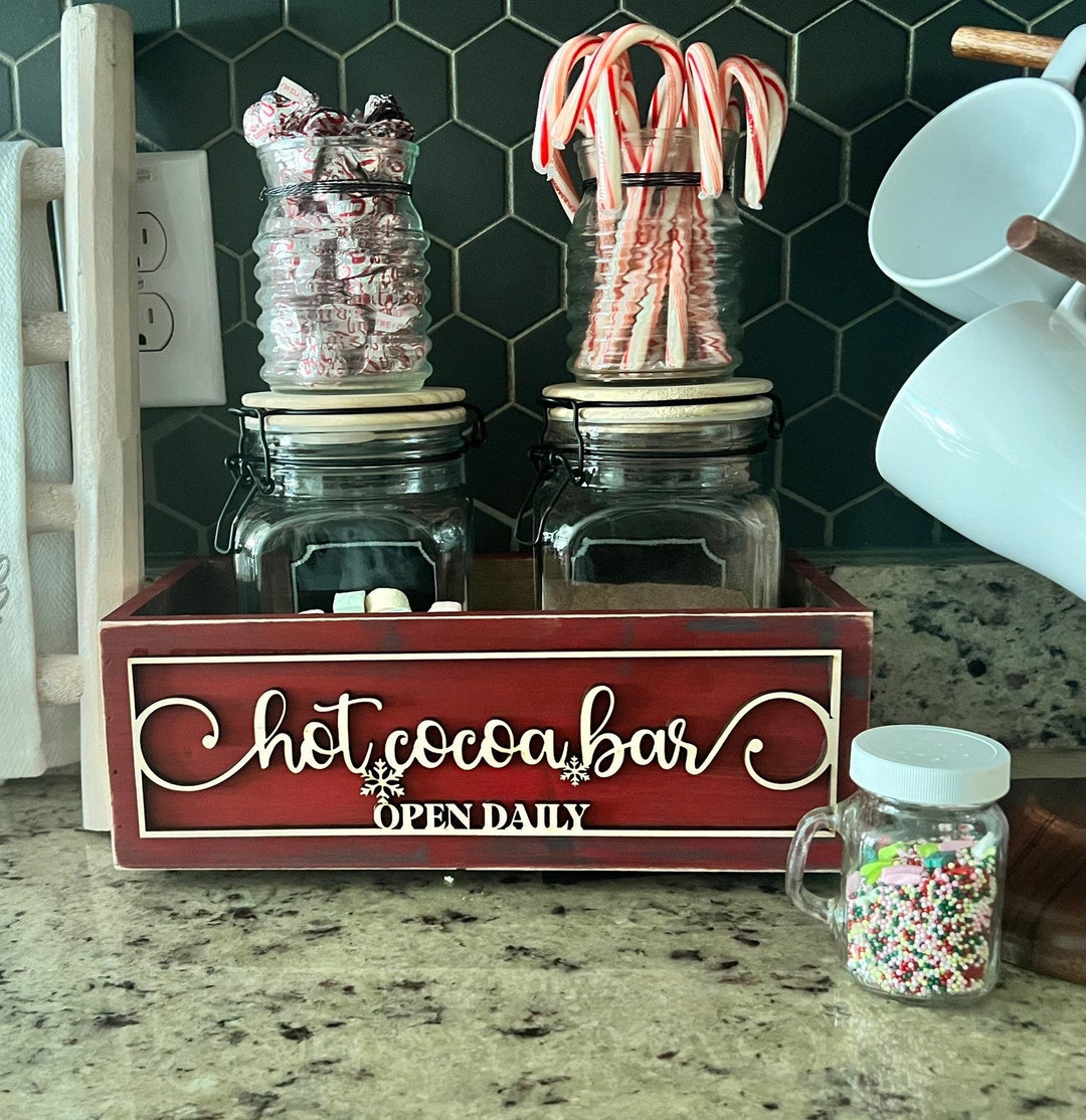 Hot Cocoa Bar, Hot Chocolate Bar, Holiday Décor, Hot Cocoa Bar Box, Hot ...