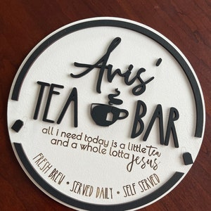 Tea Bar Sign, Custom Coffee Bar Decor, Coffee Bar, Coffee Lover Gift ...