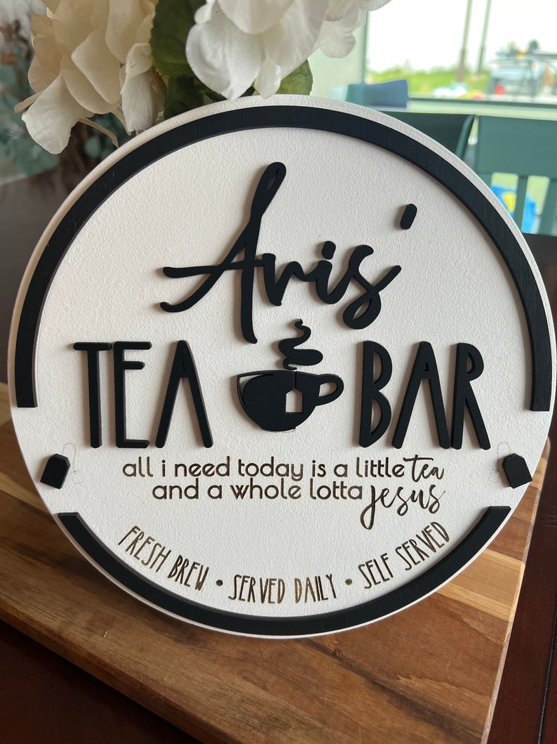Tea Bar Sign, Custom Coffee Bar Decor, Coffee Bar, Coffee Lover Gift ...