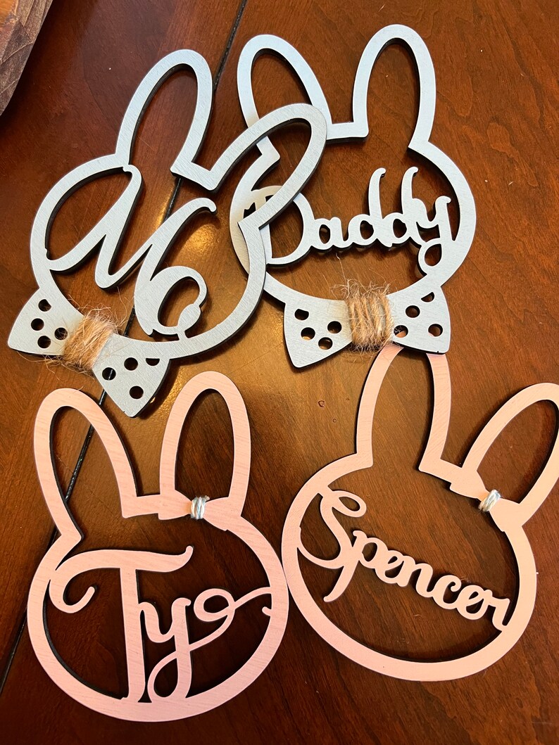 Bunny Tag Easter Bunny Name Tag Personalized Kids Nametag - Etsy