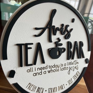 Tea Bar Sign, Custom Coffee Bar Decor, Coffee Bar, Coffee Lover Gift ...