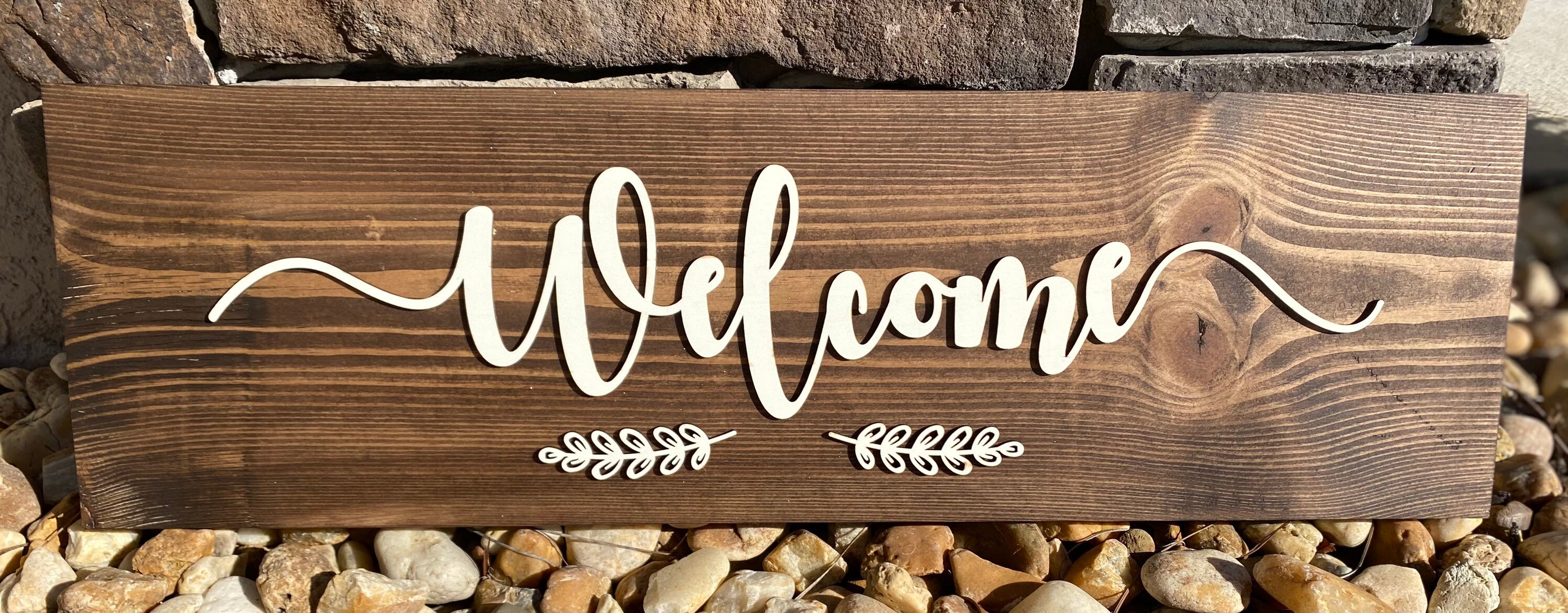 Welcome sign 3D sign home decor wood sign fall decor | Etsy