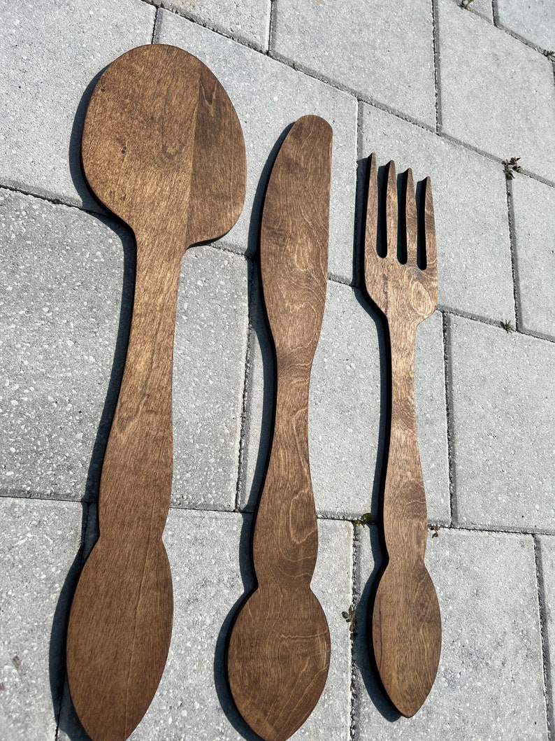 Kitchen Decor Big Wall Fork Large Wooden Fork Decorative - Etsy