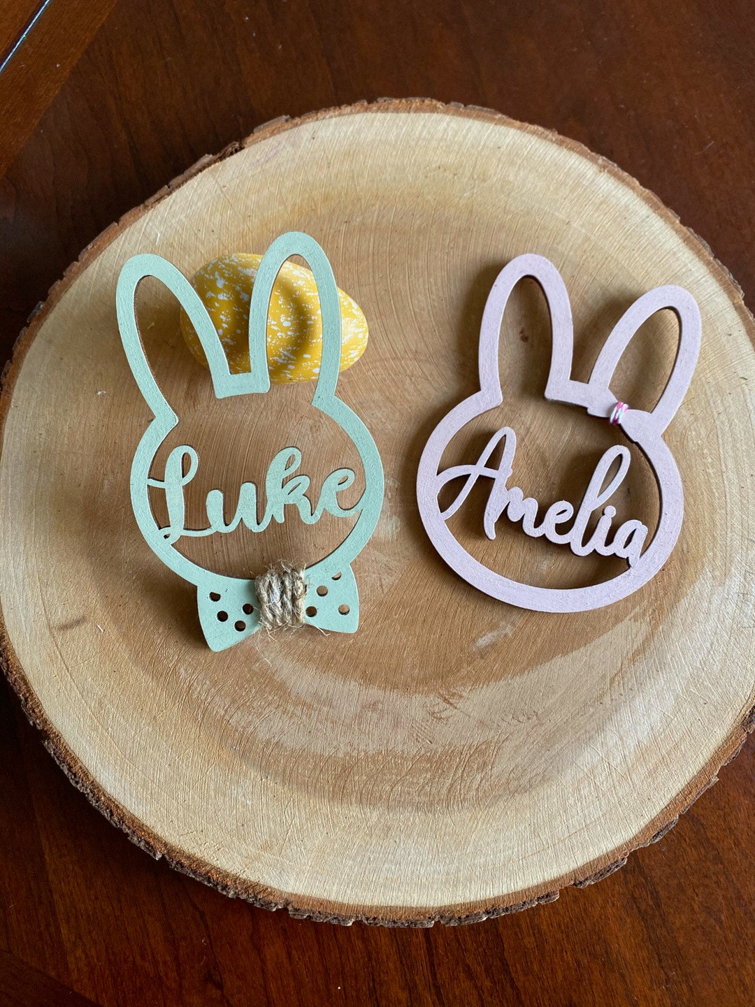 Bunny Tag, Easter Bunny Name Tag, Personalized Kids Nametag, Boho Bunny ...