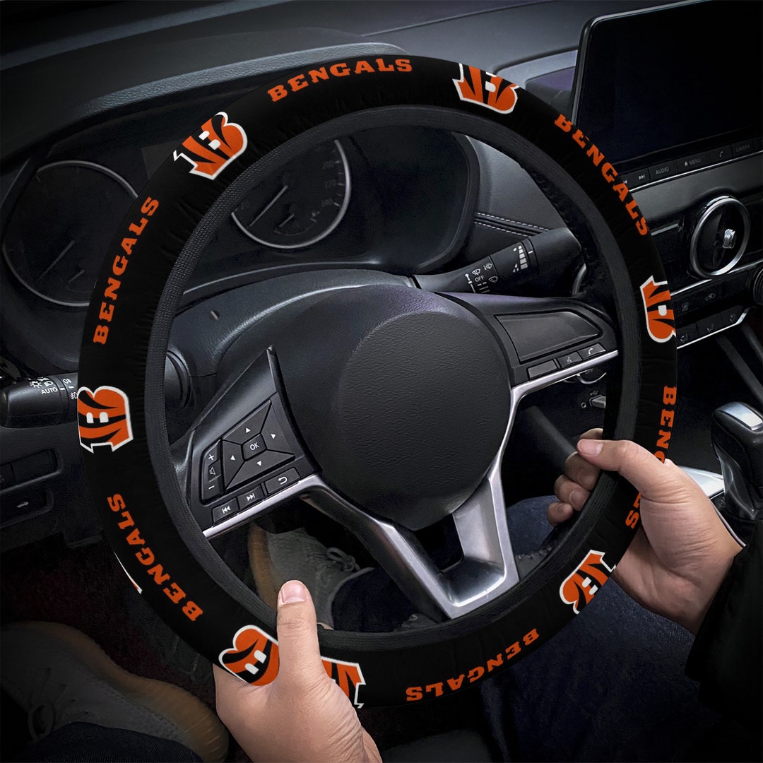 Cincinnati Bengals Themed Custom Steering Wheel Cover for a Fan, Fits ...
