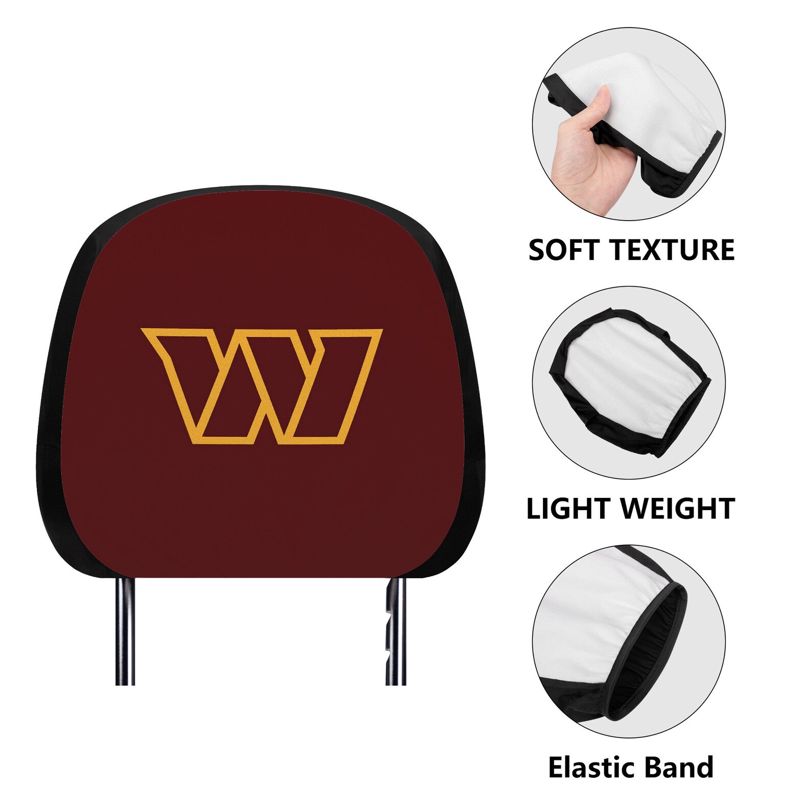 Washington Commanders Themed Custom Car Headrest Cover for a Fan - Etsy