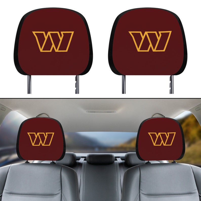 Washington Commanders Themed Custom Car Headrest Cover for a Fan - Etsy