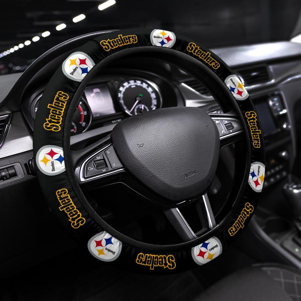 Pittsburgh Steelers Themed Custom Steering Wheel Cover for a Fan, Fits ...