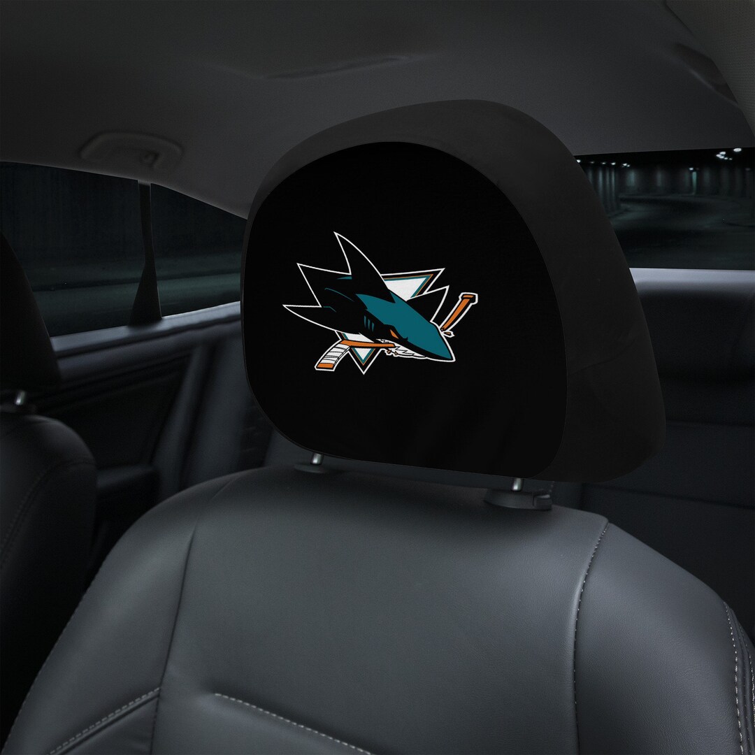 San Jose Sharks Themed Custom Car Headrest Cover for a Fan - Etsy
