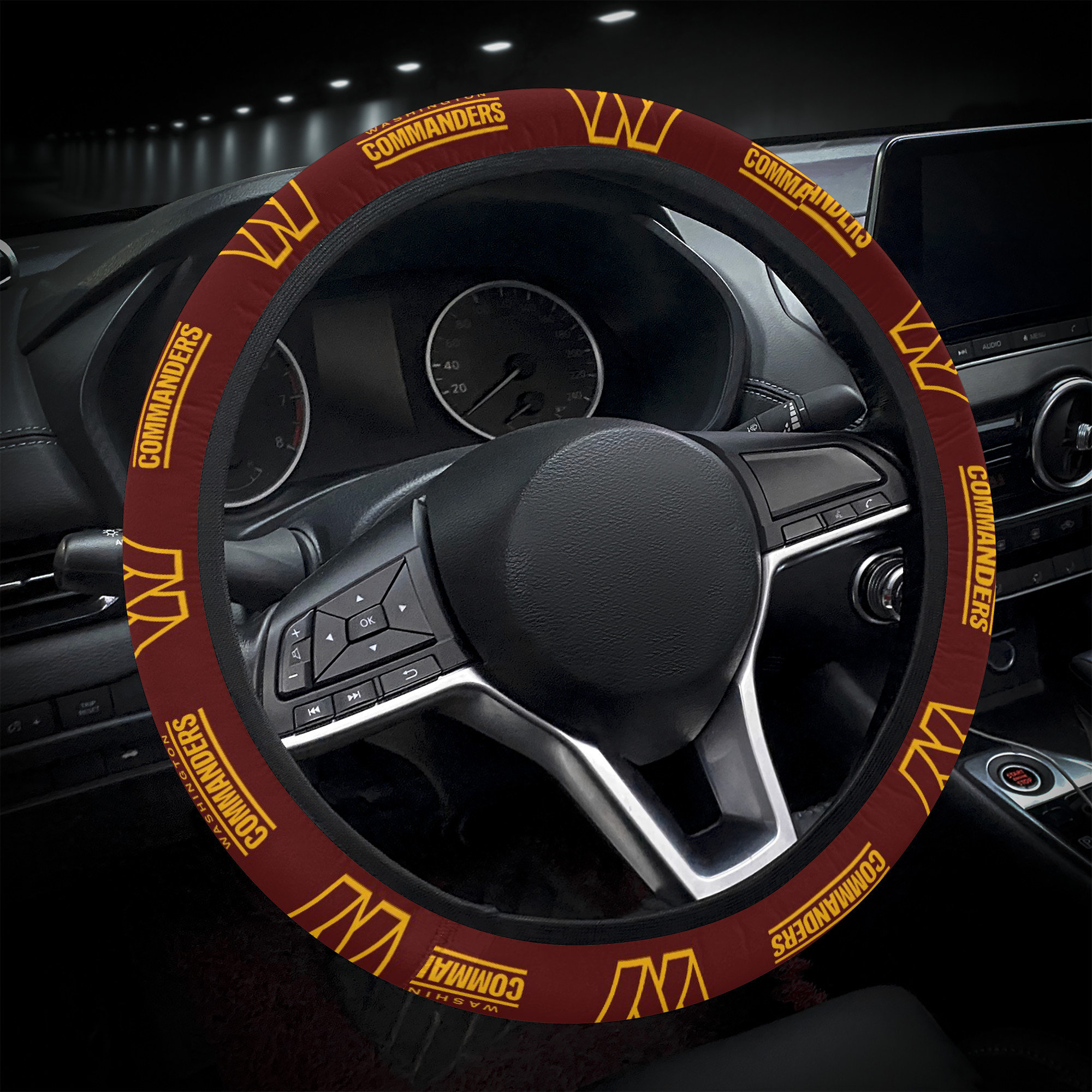 Washington Commanders Themed Custom Steering Wheel Cover for a Fan ...