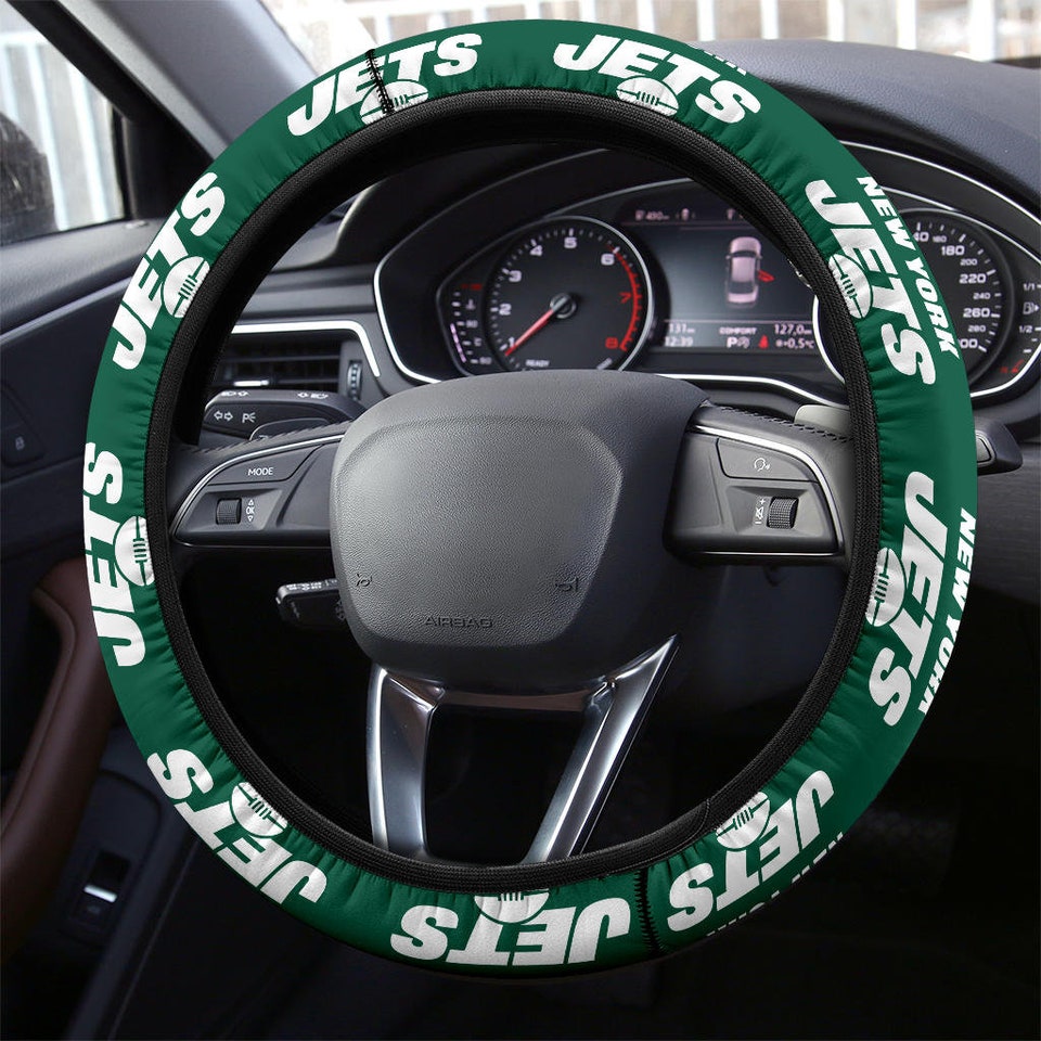 New York Jets themed custom steering wheel cover for a fan sold by ...