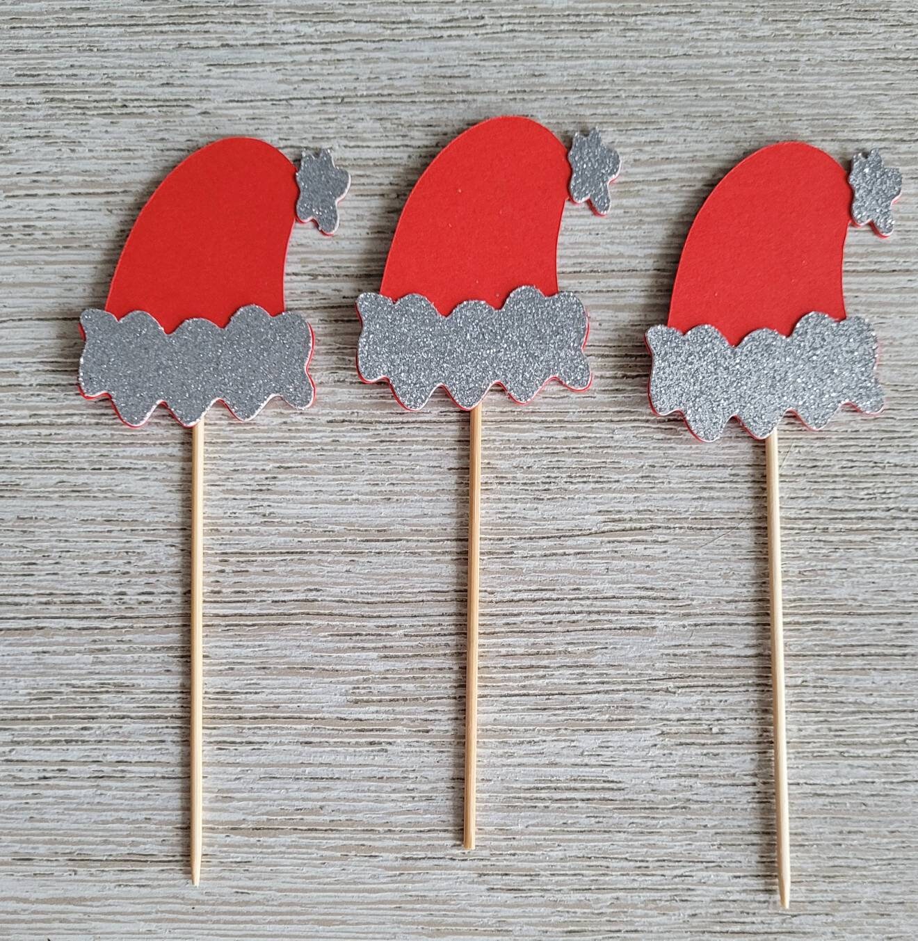 Christmas Cupcake Toppers, cake topper, decoración navideña, bastón de ...