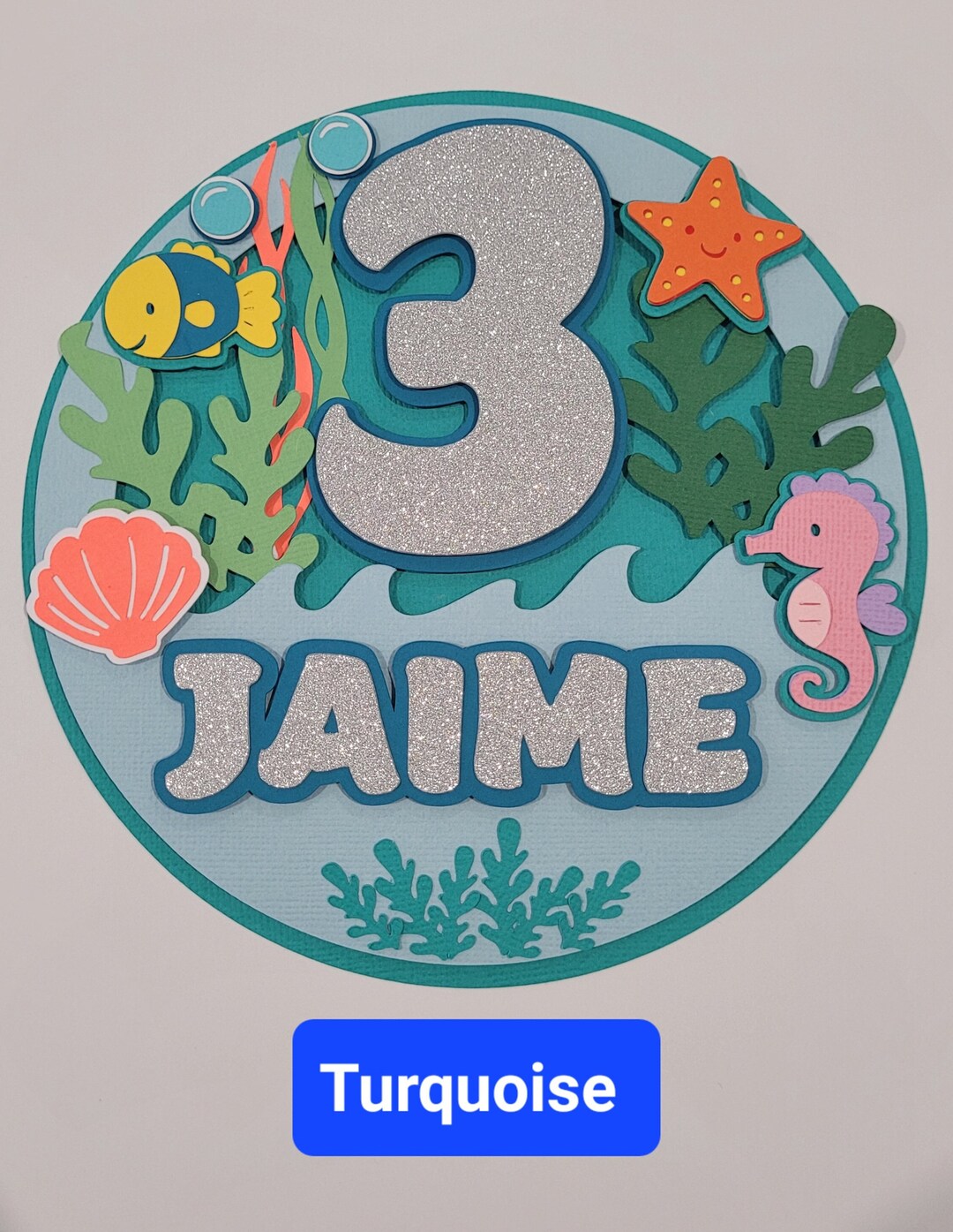 Sea Cake Topper, Ocean, Nautical, Fish, Starfish, Seahorse, Beach, Cake ...