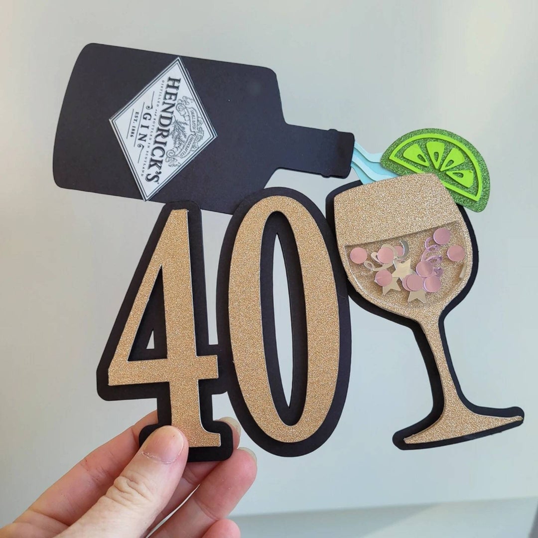 Gin Cake Topper, Alcohol Theme, Cocktail, Liquor, Spirits, Happy Hour ...
