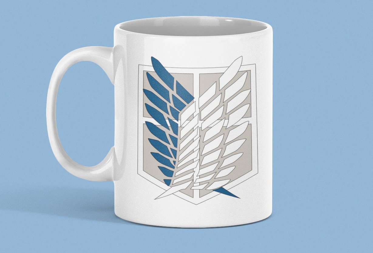 Wings of Freedom Emblem With Titan Slayer Anime Print on 11 Oz - Etsy