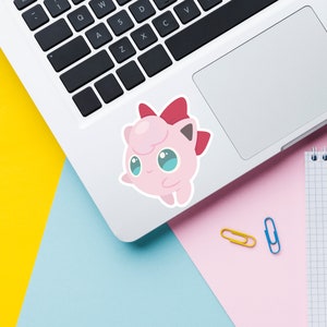 Jigglypuff Bow Sticker Video Game Stickers Laptop Stickers - Etsy