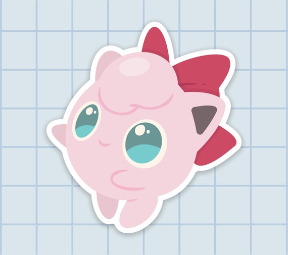 Jigglypuff Bow Sticker Video Game Stickers Laptop Stickers | Etsy