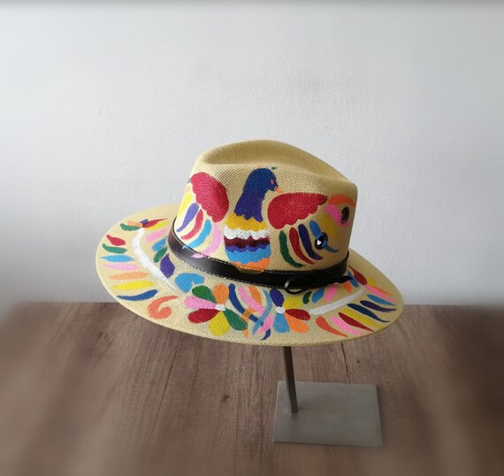 Mexican Jute Hat. Hand Painted Hat. Colorful Tenangos | Etsy
